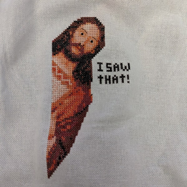 Peeking Jesus I Saw That Cross Stitch Pattern | Funny Christ Xstitch ...
