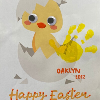 Baby Chick Handprint Art, Printable Easter Craft, Keepsake for Kids - Etsy