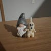 Miniature Gnomes With Mushroom House/ Clay Gnomes House Rose Basket ...