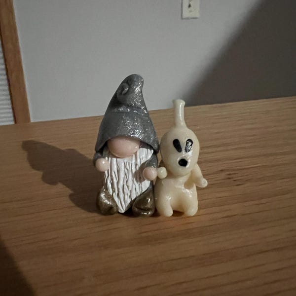 Mini Gnome on Moon/ Little Gnome Diorama/ Tiny Gnome Crescent Moon ...