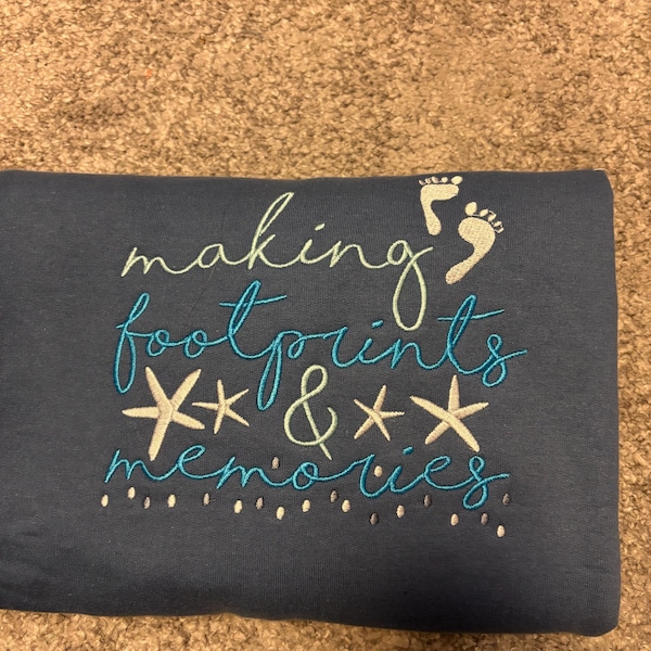 Making Footprints & Memories Embroidery Design - 4x4 5x7 6x10 8x8 Sizes ...