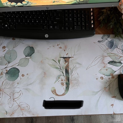 Custom Desk Mat, Large Mouse Pad, Personalized Desk Mat, Floral ...