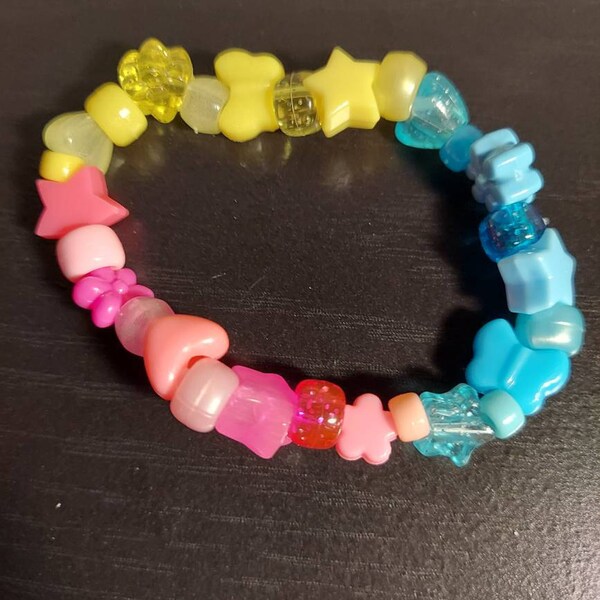 Gay/vincian Pride Flag Beaded Kandi Necklace - Stars or Hearts | Mlm ...