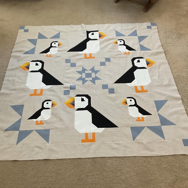 Puffin Star Quilt Kit by Art East Quilting Co Featuring Kona Cotton ...