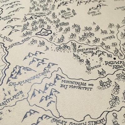 Map of Redwall: Aged, Handmade, Hand Drawn, Authentic Gift, Fantasy Art ...