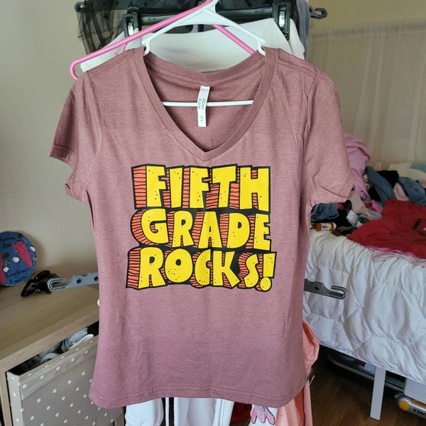 5th Grade Rocks T-shirt, 5th Grade Teacher Shirt, Fifth Grade Shirt ...