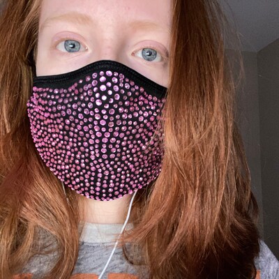 Bling Face Mask, Rhinestone Face Mask by LUXIE, Soft Cotton, Adjustable ...