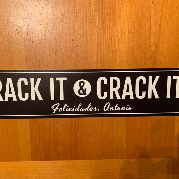 Rack It & Crack It Sign, Personalized Billiards Club Name Sign, Metal ...