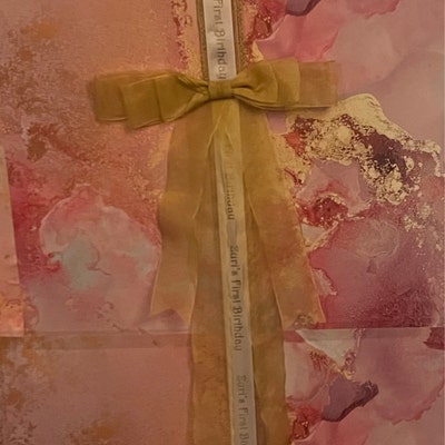 A2 Rainbow Stripe Wrapping Paper / Alcohol Ink Artwork / Stationery ...