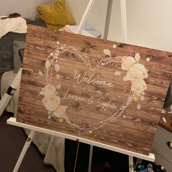 Rustic Wedding Welcome Sign - Etsy UK