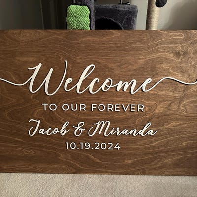 3D Wedding Welcome Sign Custom Wood Wedding Sign Welcome to Our Forever ...