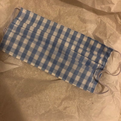 Blue Face Mask With Filter Pocket Aluminum Nose Strip and - Etsy