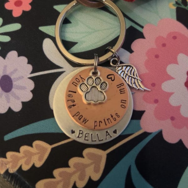 Personalized Dog Memorial Key Chain, Cat Memorial Key Chain, Pet ...