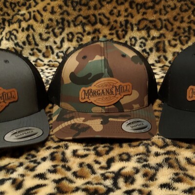 6 Custom Leather Patch Hats, Logo Hats, Laser Engraved Leather Patch ...