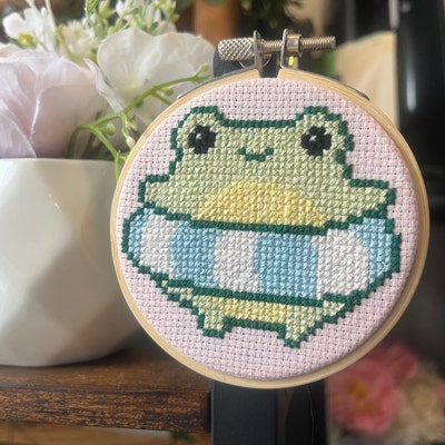 Tiny Frog Cross Stitch Pattern PDF Kawaii Cute Baby Animal Funny ...
