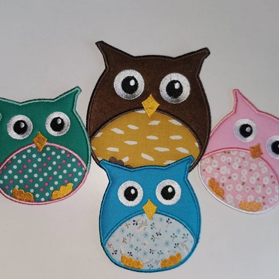 In the Hoop Owl Coaster Embroider Machine Design - Etsy