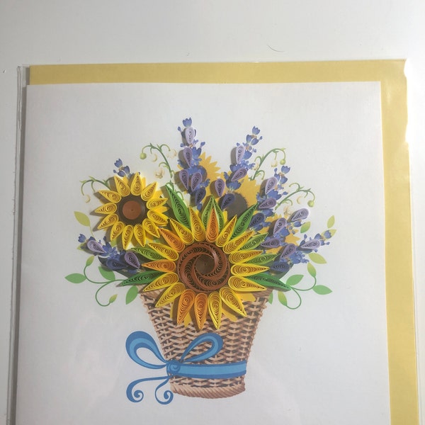 Flower Card, Quilling Greeting Card, Handmade Greeting Card, Quilling ...