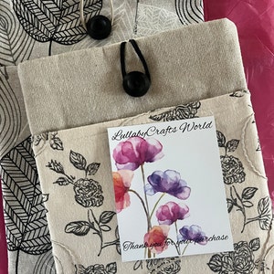 Linen Roses Book Sleeve, Embroidery Book Cover, Linen Flower Book Pouch ...
