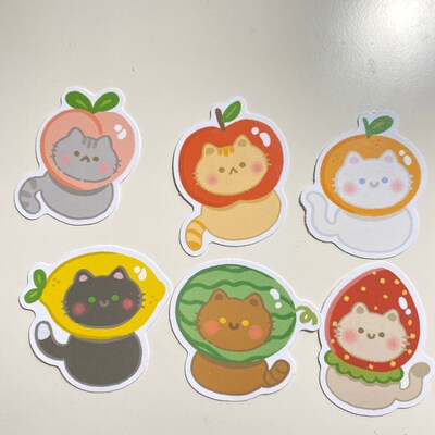 Fruit Cat Sticker Set Waterproof, Bullet Journal, Scrapbook, Planner ...