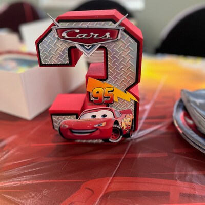 Cars on the Road 3D Number, Lightning Mcqueen 3D Numbers, 3D Car ...