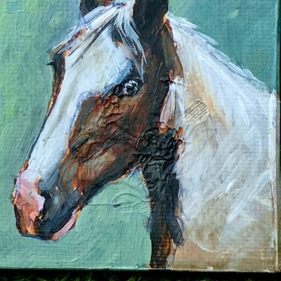 Small Hand Painted Mini Pet Animal Portraits, Custom Dog Horse Painting ...