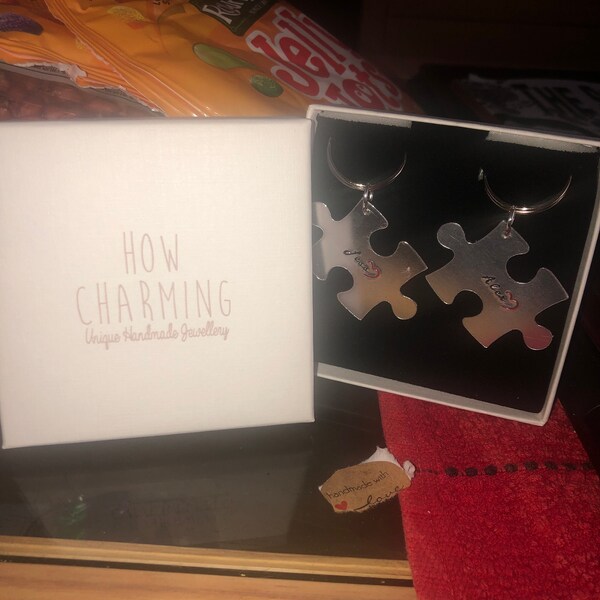 Anniversary Gifts for Boyfriend, Matching Jigsaw Keychains ...