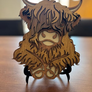 3D Layered Highland Cow SVG PDF EPS, Layered Cow Svg, Layered Papercut ...