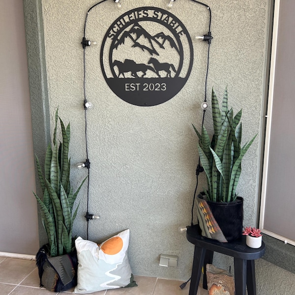 Personalized Running Horse Ranch Metal Sign | Western Home Decor - Etsy