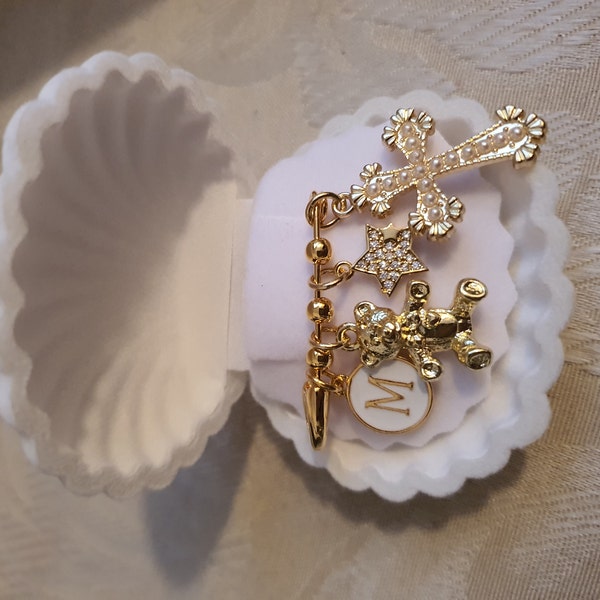 Personalized Gold Baby Pin | Baby Brooch | Baptism Pin | Stroller Pin ...