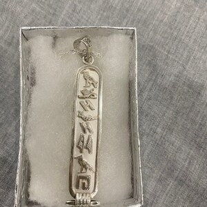 Egyptian Personalized Name Silver Solid One Sided Cartouche in ...