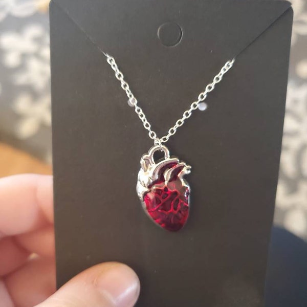 Bleeding Heart Necklace, Anatomical Heart, Gothic Jewelry, Gothic ...