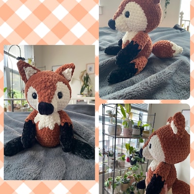 CROCHET PATTERN Lucy the Fox Crochet Amigurumi Stuffed Sitting - Etsy