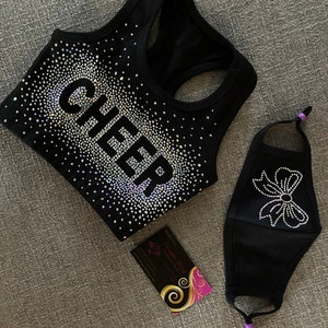 Beautiful Scatter AB Rhinestone Bold Cheer Practice Sports Bra - Etsy