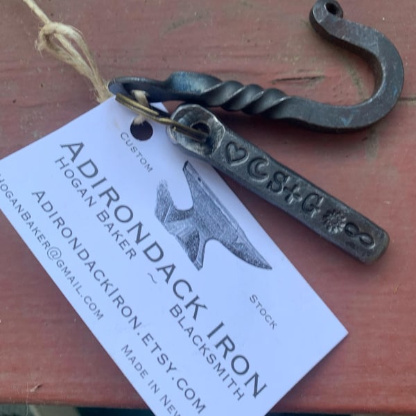 Personalized Metal Blacksmith Keychain. Custom Iron Gift for Him ...