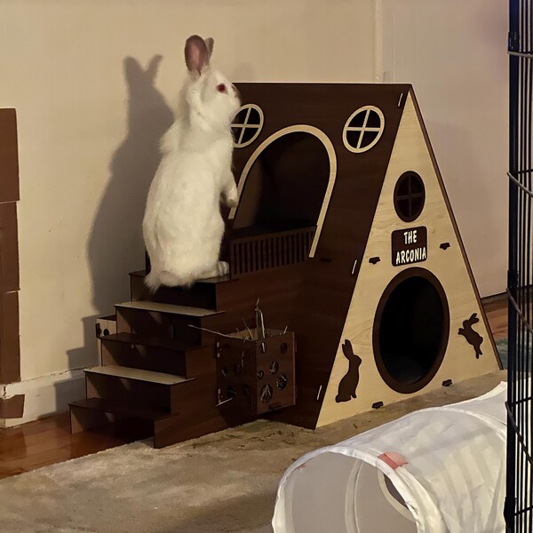 Modern Two-story Rabbit House: Indoor Bunny Castle - Etsy
