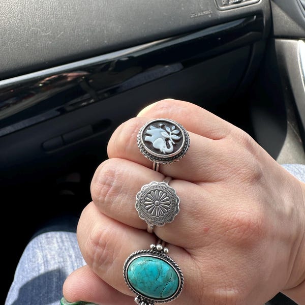 Silver Concho Ring Sterling Silver Southwest Ring Western Ring Concho ...