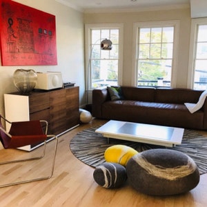 Natural Felted Wool. Soft Stone-poufs. Set 12. Like Real Stones. KATSU ...