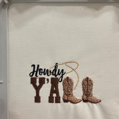 Howdy Y'all Machine Embroidery Design, Western Cowboy Boots Embroidery ...