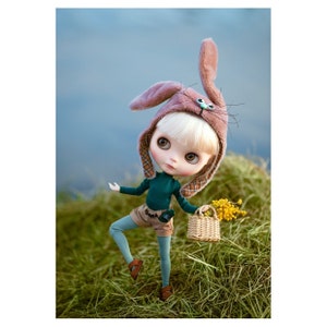 Autumn Turtleneck Blouse for Pullip Obitsu 27 Blythe Pure Neemo Ivory ...