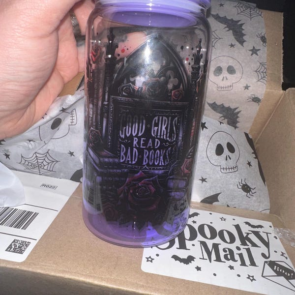 Goth Juice Glass Cup 16oz With Plastic Lid and Straw Spooky Cup Goth ...