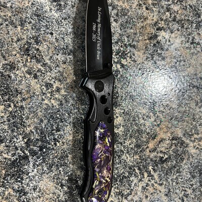 Funeral Flower Knife, Memorial Knife, Knife Made With Flower Petals ...