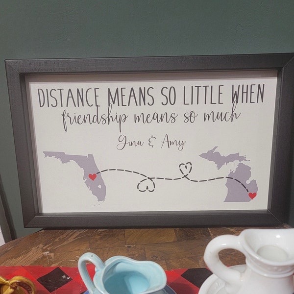 Best Friend Long Distance Gift, Distance Means so Little When ...