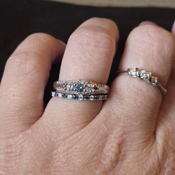 Pink Sapphire Ring 6 Stone Eternity Band Soft Pink Gemstone Ring 14K ...