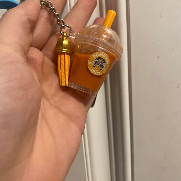 Mini Coffee Keychain //inspired Drink Keychain// Pink Drink Key Chain ...