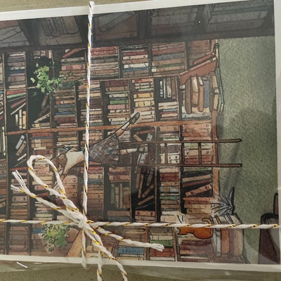 Bibliophile Watercolor Illustration Art Print Giclee - Etsy