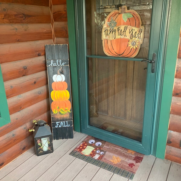 Stacked Pumpkins Handpainted Distressed Wood Shutter, Three Color ...
