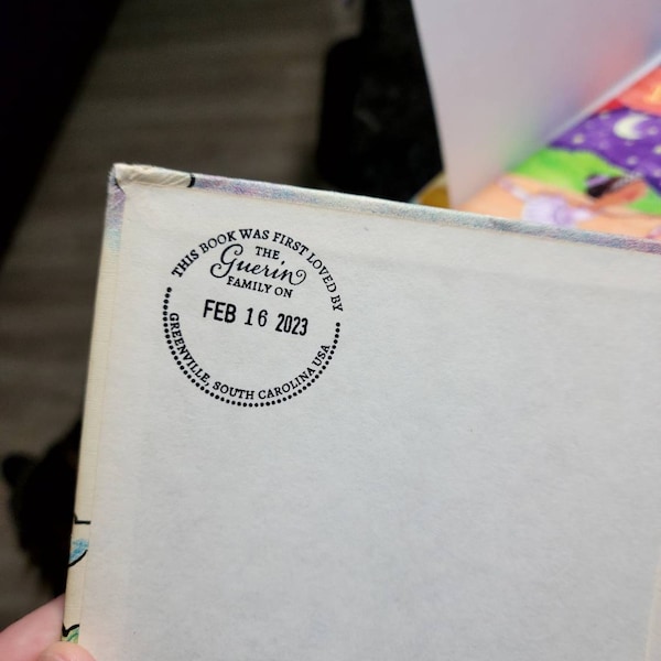 Custom Dated Book Stamp, Ex Libris Stamp, Personalized Book Stamp ...