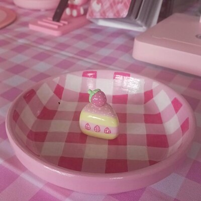 Strawberry Cake Picnic Clay Trinket Tray, Jewelry Dish - Etsy UK