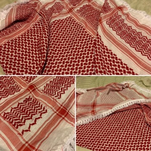 Authentic Palestinian Keffiyeh Shemagh, High Quality Hadab Hand-tied by ...