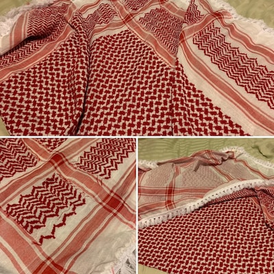 Authentic Palestinian Keffiyeh Shemagh, High Quality Hadab Hand-tied by ...